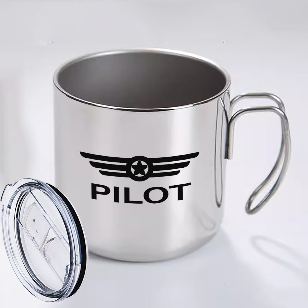 Pilot & Badge Designed Stainless Steel Portable Mugs – Aviation Shop
