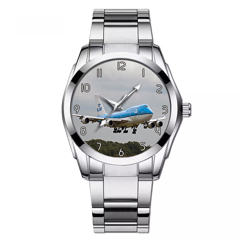 Landing KLM's Boeing 747 Designed Stainless Steel Band Watches – Aviation Shop