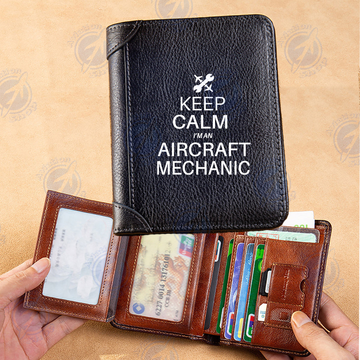 Aircraft Mechanic Designed Leather Wallets – Aviation Shop