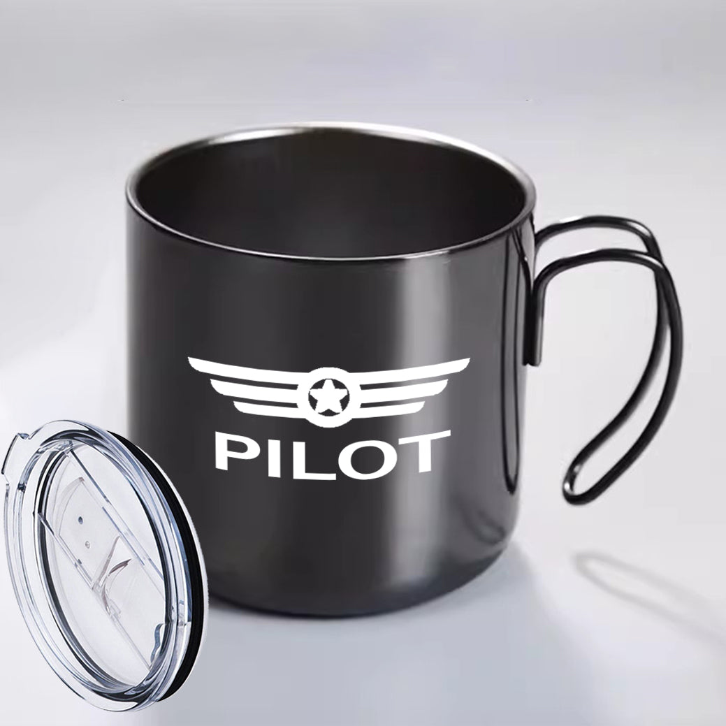 Pilot & Badge Designed Stainless Steel Portable Mugs – Aviation Shop