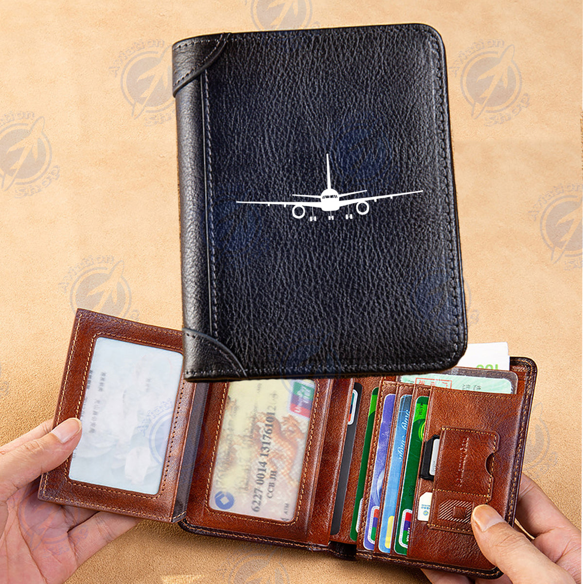 Boeing 757 Silhouette Designed Leather Wallets – Aviation Shop