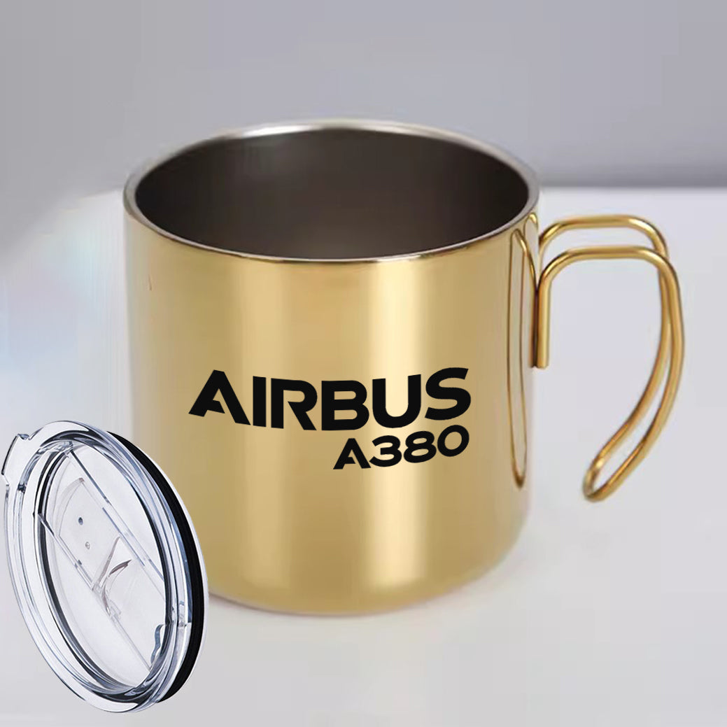 Airbus A380 & Text Designed Stainless Steel Portable Mugs – Aviation Shop