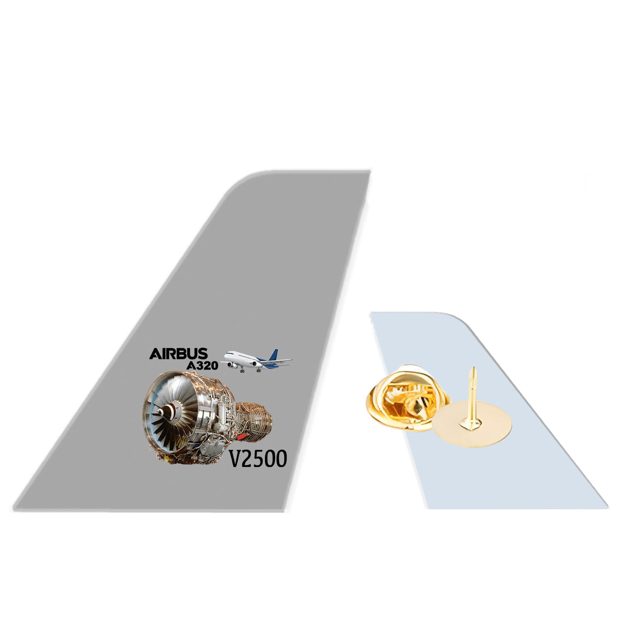Airbus A320 & V2500 Engine Designed Tail Shape Badges & Pins – Aviation ...