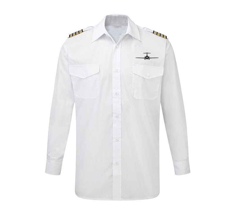 Boeing 727 Silhouette Designed Long Sleeve Pilot Shirts – Aviation Shop
