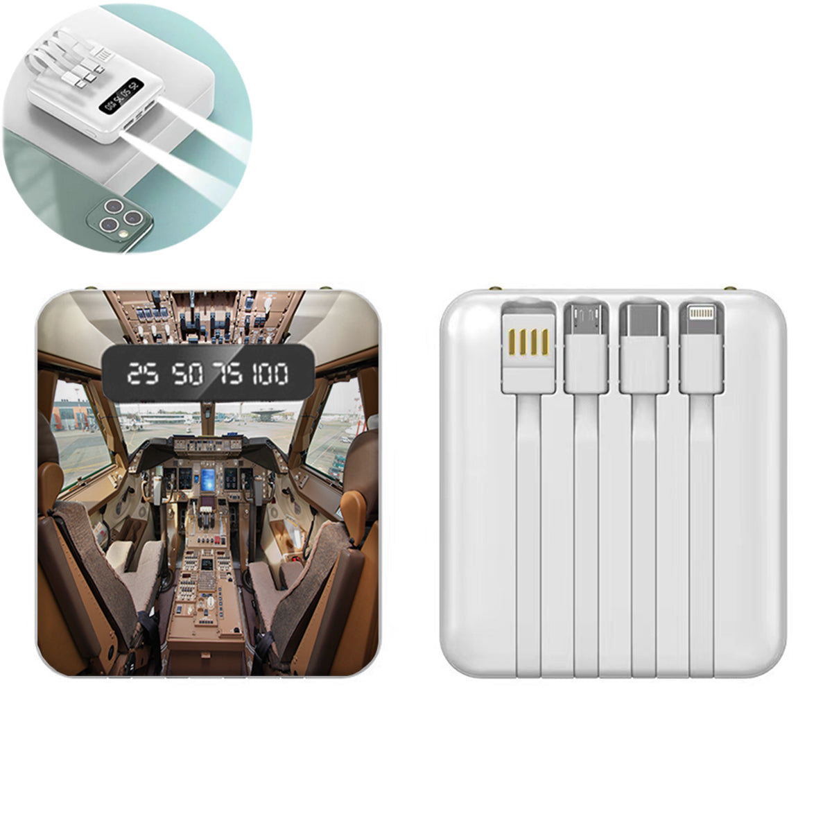 Boeing 747 Cockpit Designed 10000mAh Quick Charge Powerbank – Aviation Shop
