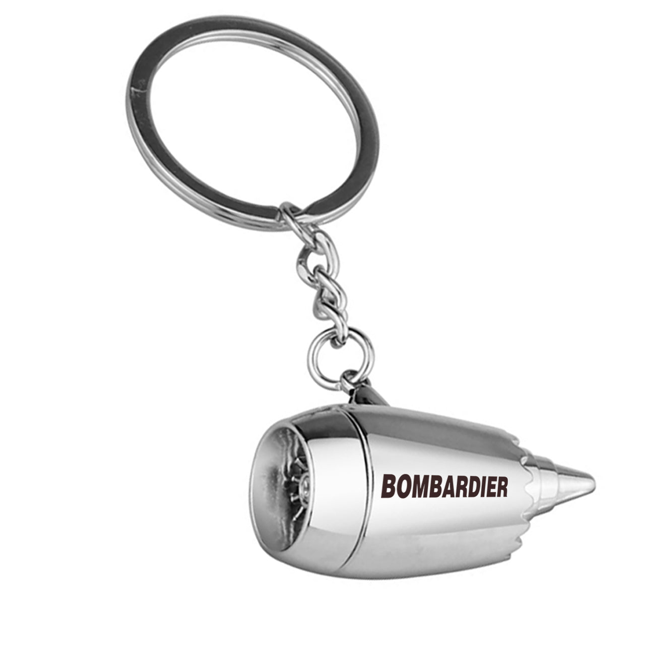 Bombardier & Text Designed Airplane Jet Engine Shaped Key Chain ...