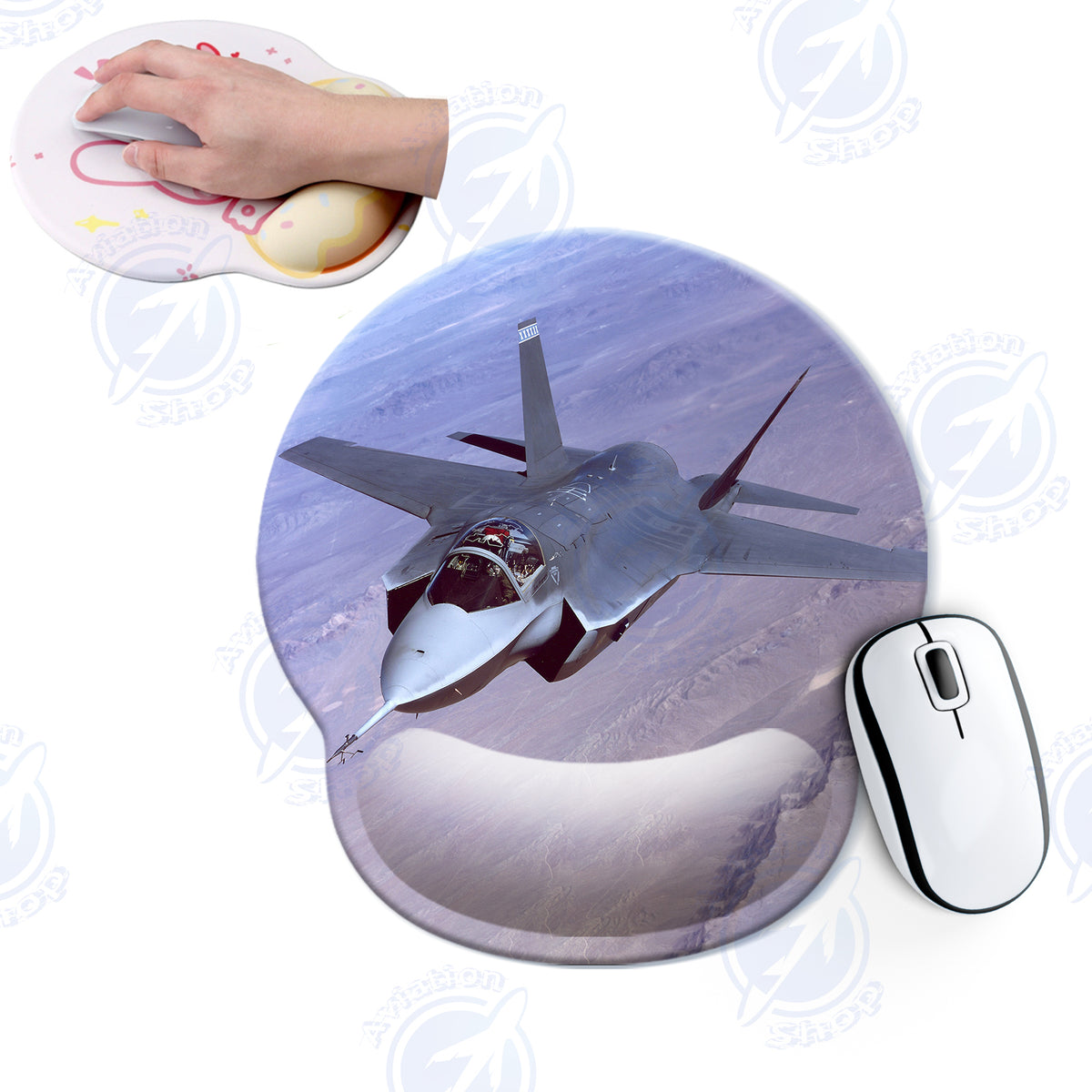 Fighting Falcon F35 Captured in the Air Designed Ergonomic Mouse Pads ...