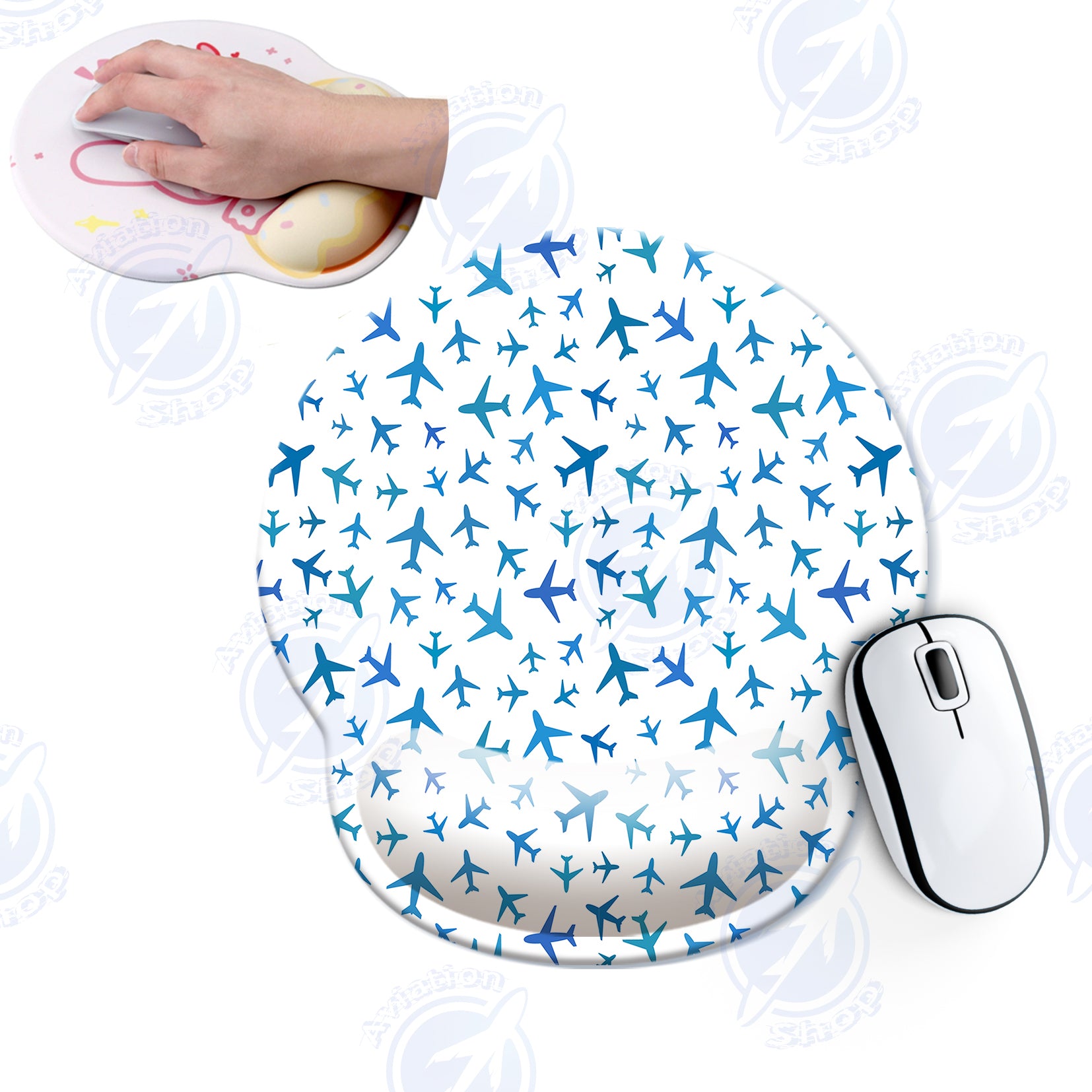 Many Airplanes White Designed Ergonomic Mouse Pads – Aviation Shop