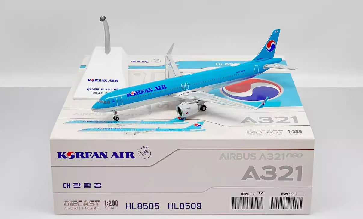 Korean Air Airbus A321Neo Airplane Model HL8505 (1/200 Scale - 22CM ...