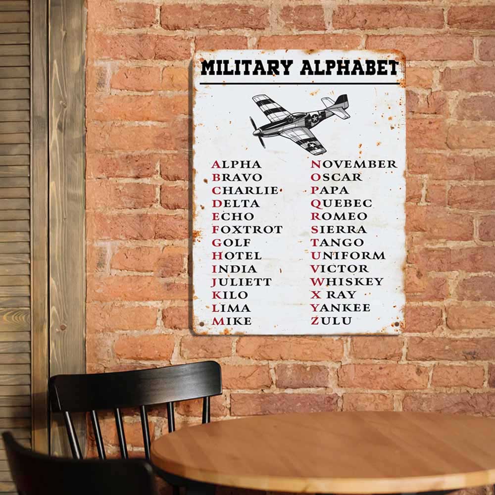 Military Alphabet Tin Sign Vintage Pilot Code Metal Sign – Aviation Shop