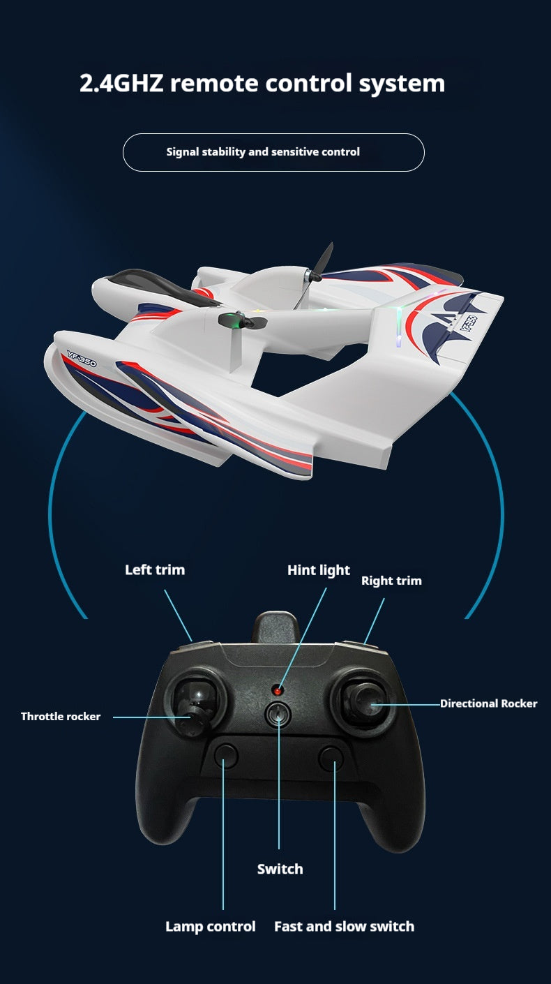 Amphibious Waterproof Gyro Stabilized EPP Foam Fixed-Wing Glider Aircr ...