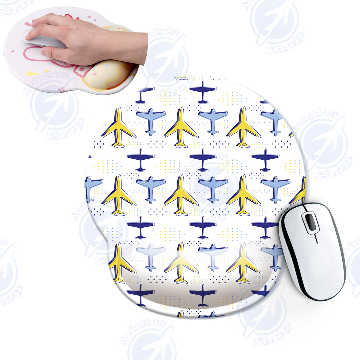 Very Colourful Airplanes 2 Designed Ergonomic Mouse Pads – Aviation Shop