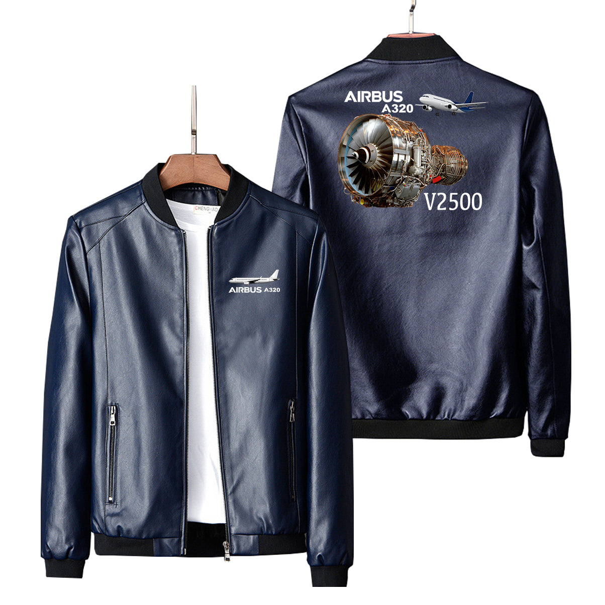 Airbus A320 & V2500 Engine Designed PU Leather Jackets – Aviation Shop