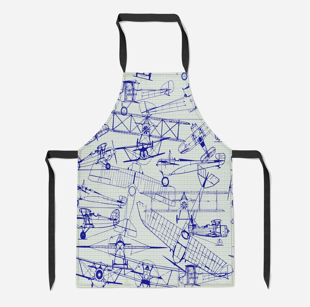 Amazing Drawings of Old Aircrafts Designed Kitchen Aprons – Aviation Shop