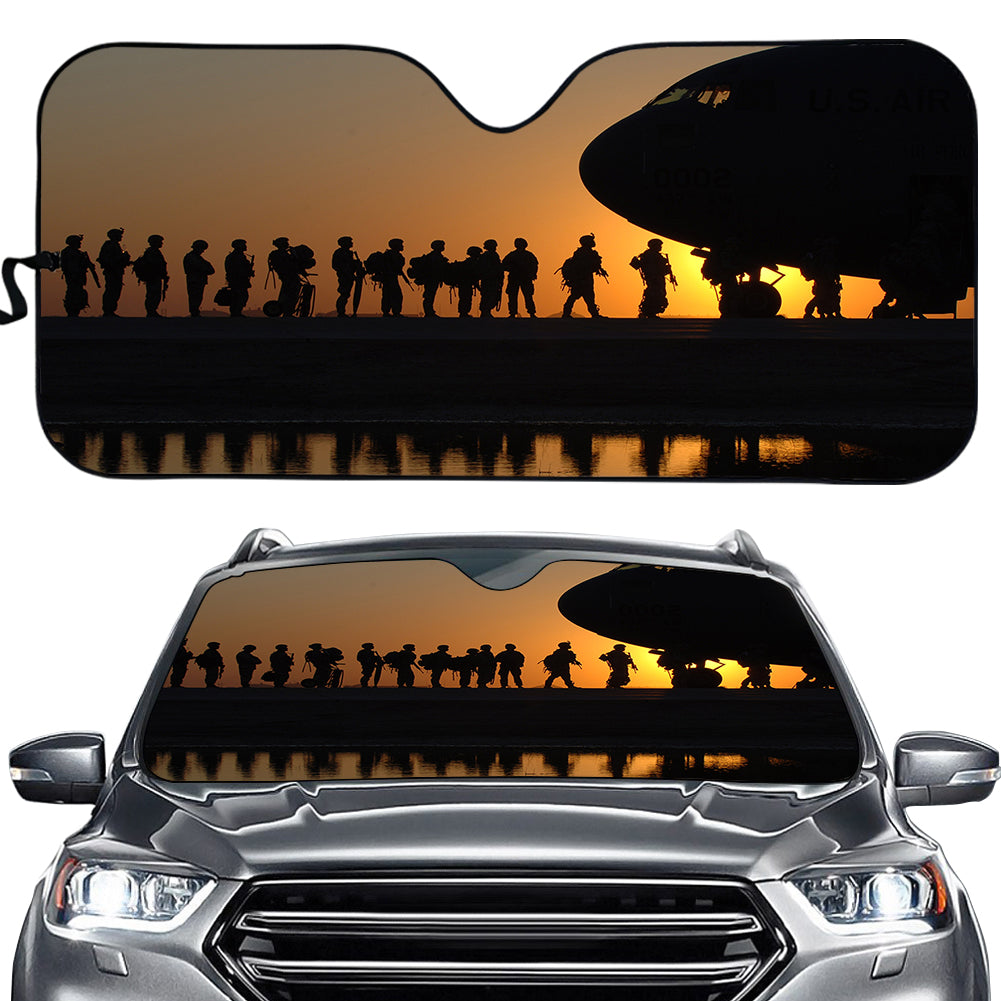 Band of Brothers Theme Soldiers Designed Car Sun Shade – Aviation Shop
