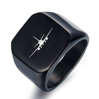 Boeing 737 Silhouette Designed Men Rings – Aviation Shop