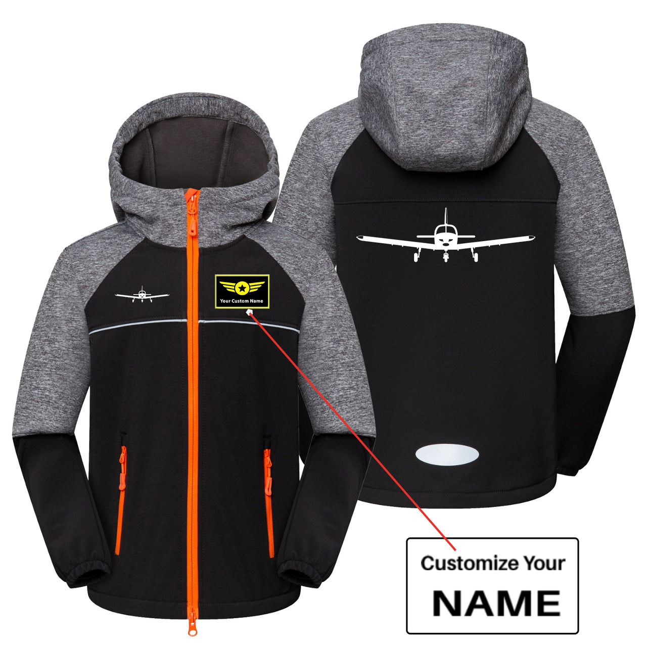 Piper PA28 Silhouette Plane Designed Children Polar Style Jackets ...