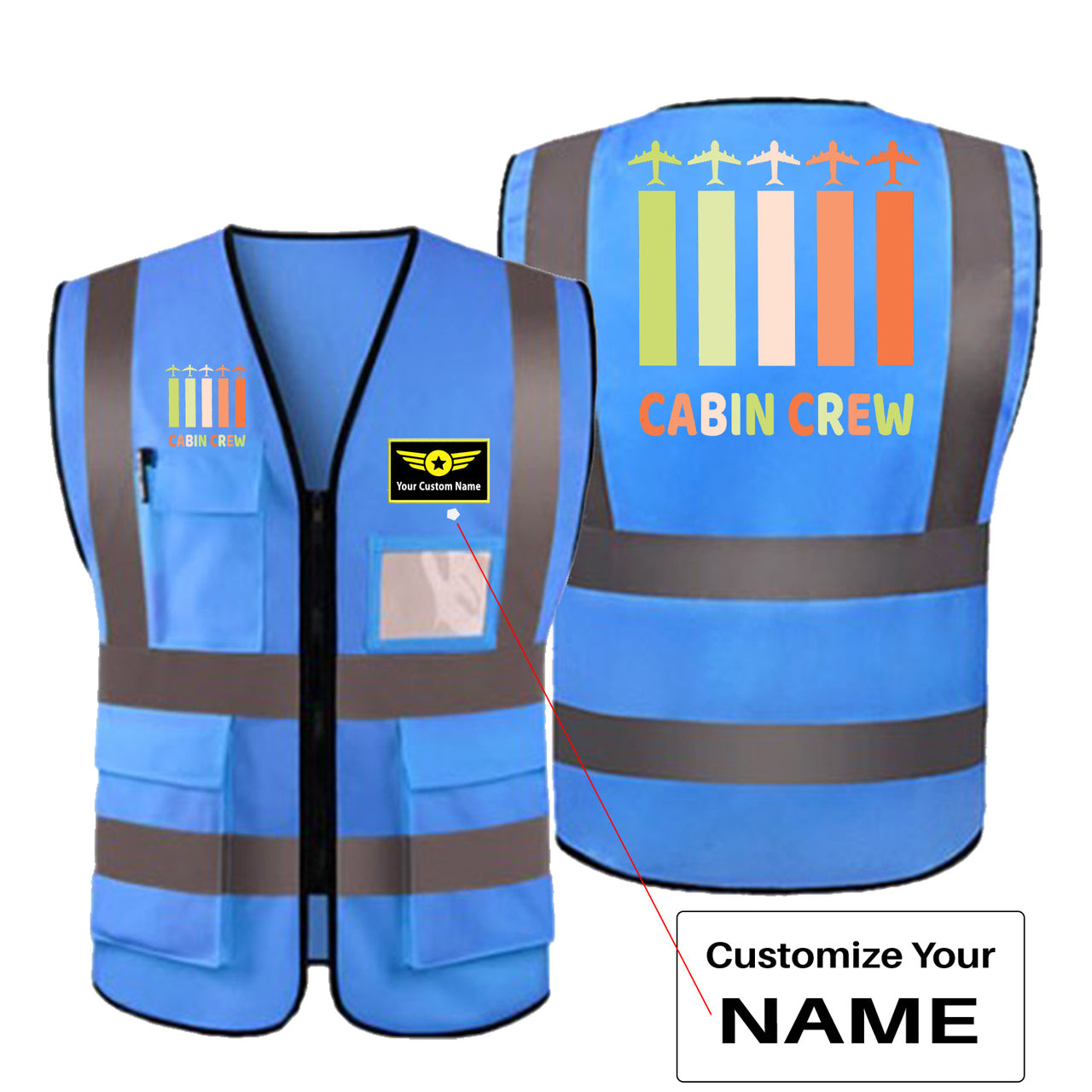 Colourful Cabin Crew Designed Reflective Vests – Aviation Shop