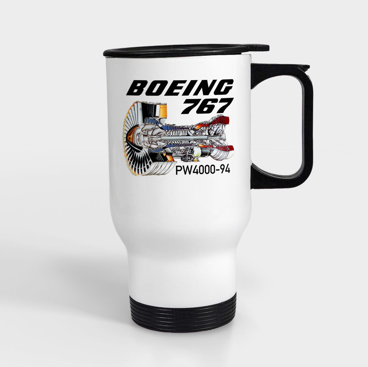 Boeing 767 Engine (PW4000-94) Designed Travel Mugs (With Holder ...
