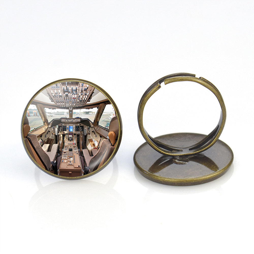 Boeing 747 Cockpit Designed Rings – Aviation Shop