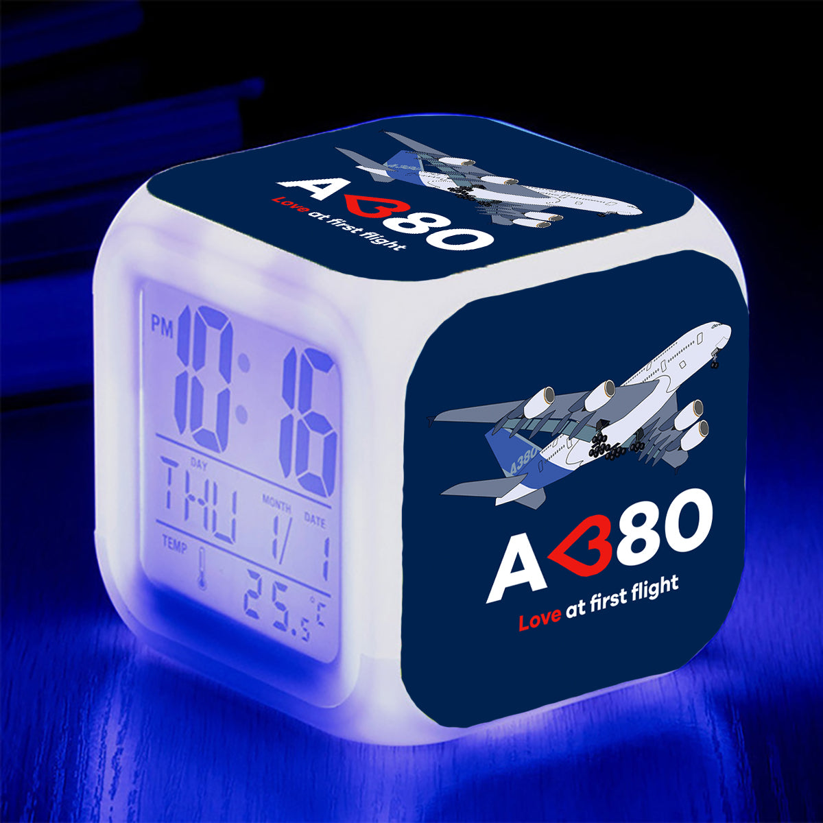 Airbus A380 Love at first flight Designed "7 Colour" Digital Alarm Clo ...