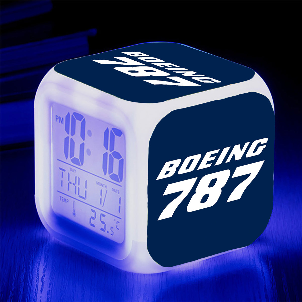 Boeing 787 & Text Designed "7 Colour" Digital Alarm Clock – Aviation Shop