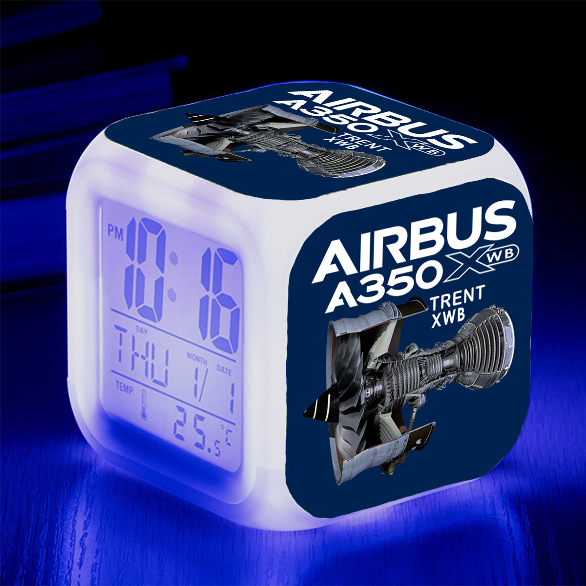 Airbus A350 & Trent Wxb Engine Designed "7 Colour" Digital Alarm Clock ...