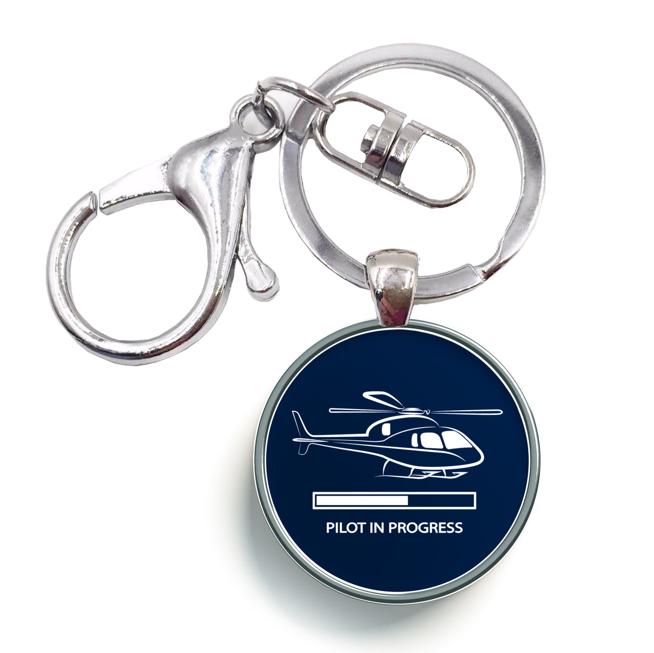 Pilot In Progress (Helicopter) Designed Circle Key Chains – Aviation Shop