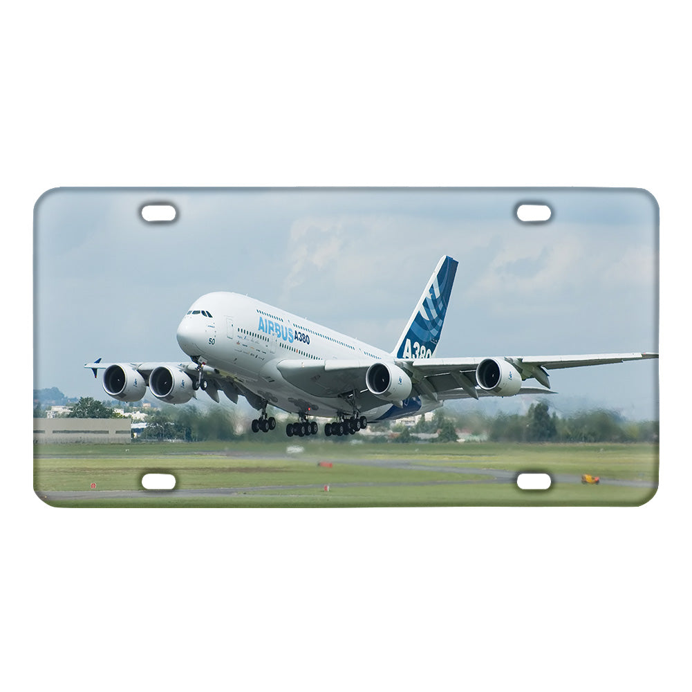 Departing Airbus A380 with Original Livery Designed Metal (License) Pl ...