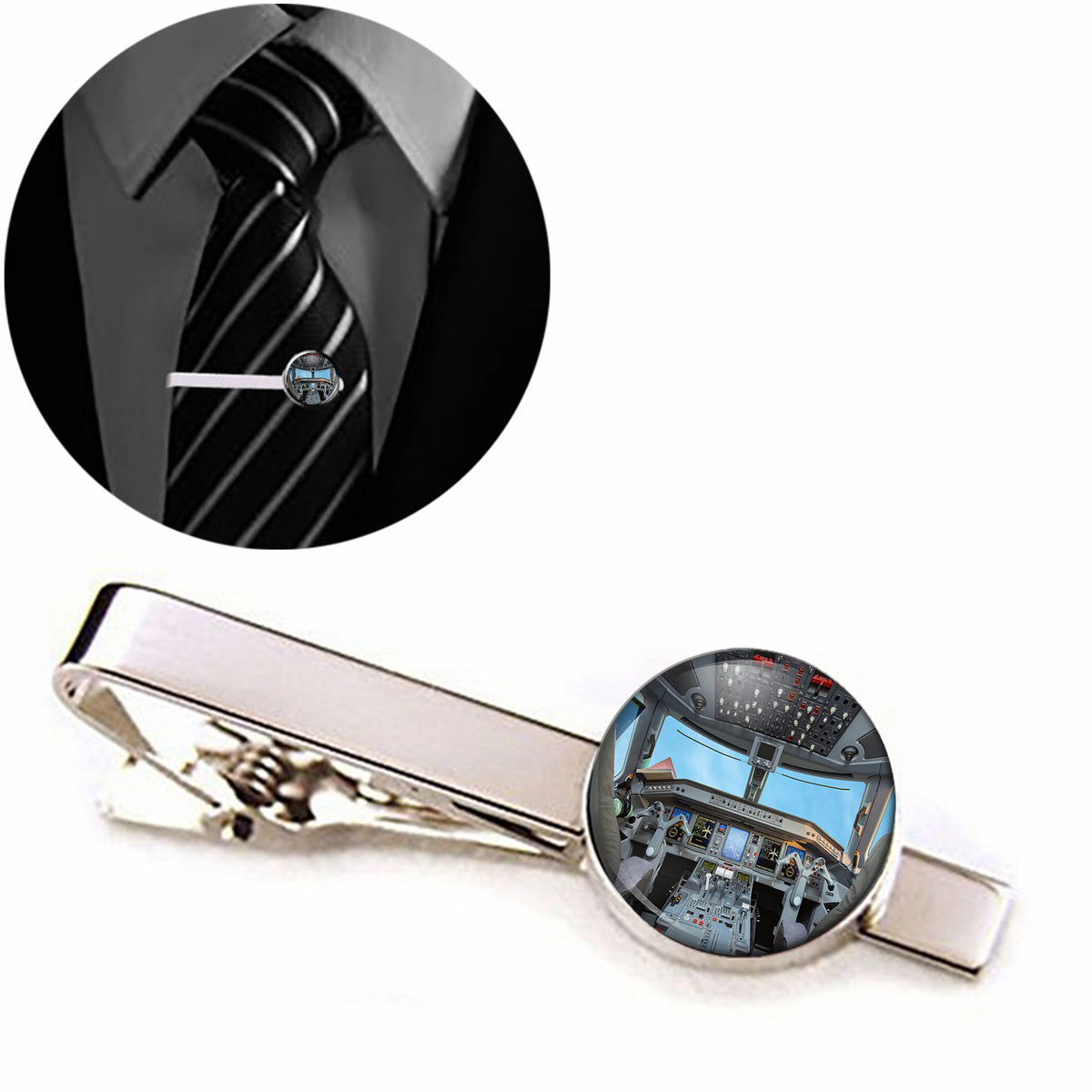 Embraer E190 Cockpit Designed Tie Clips – Aviation Shop