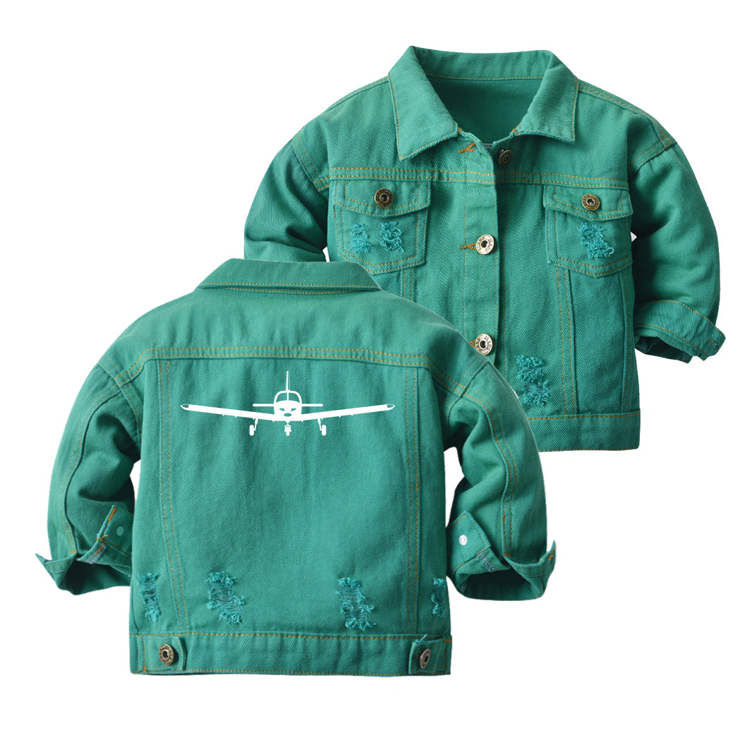 Piper PA28 Silhouette Plane Designed Children Denim Jackets – Aviation Shop
