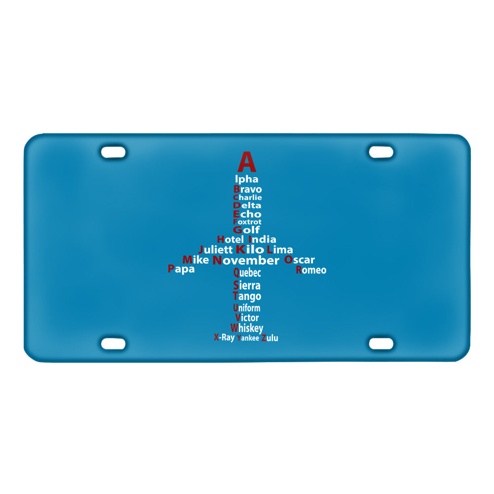 Airplane Shape Aviation Alphabet Designed Metal (License) Plates ...
