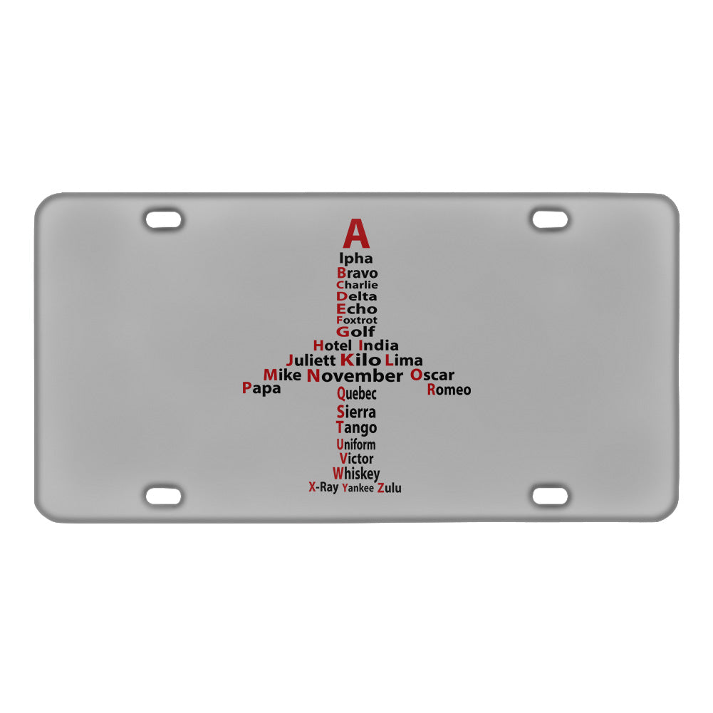 Airplane Shape Aviation Alphabet Designed Metal (License) Plates ...