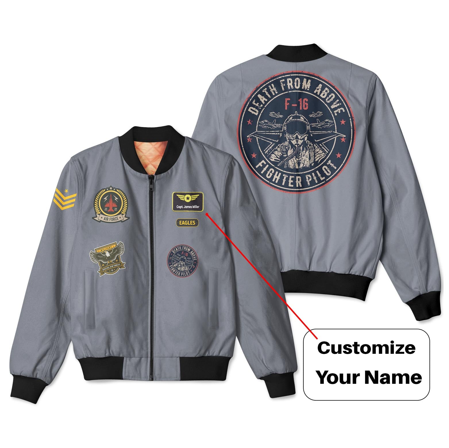 Mixed Patches Project Designed 3D Pilot Bomber Jackets – Aviation Shop