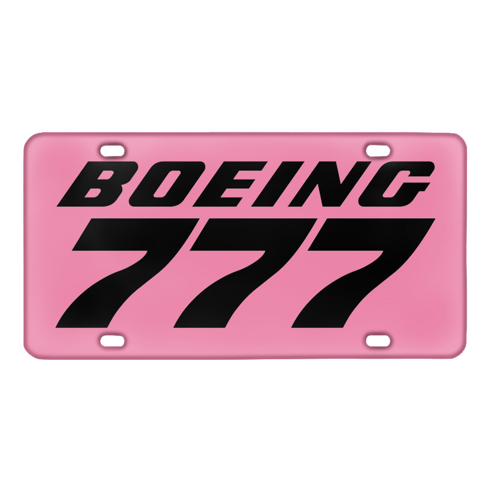 Boeing 777 & Text Designed Metal (License) Plates – Aviation Shop