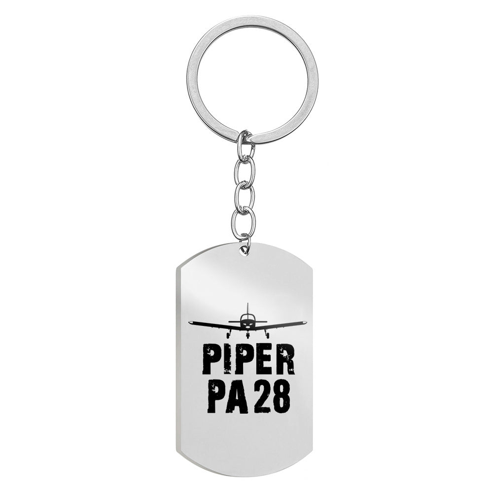 Piper PA28 & Plane Designed Stainless Steel Key Chains (Double Side ...