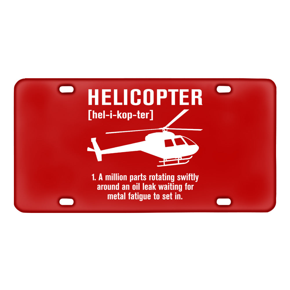 Helicopter [Noun] Designed Metal (License) Plates – Aviation Shop