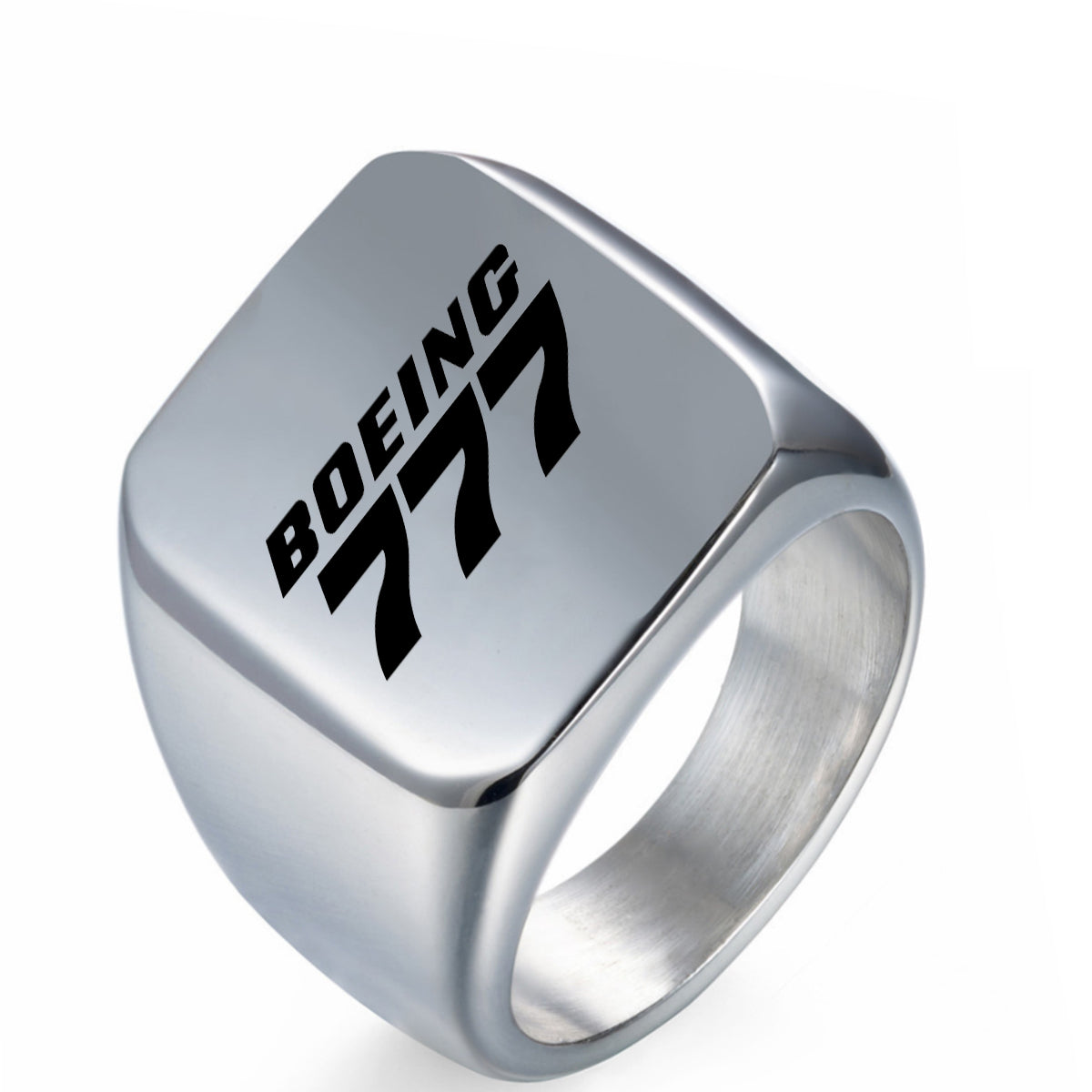 Boeing 777 & Text Designed Men Rings – Aviation Shop