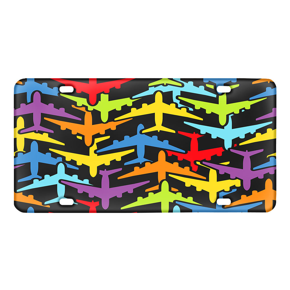 Super Colourful Airplanes Designed Metal (License) Plates – Aviation Shop