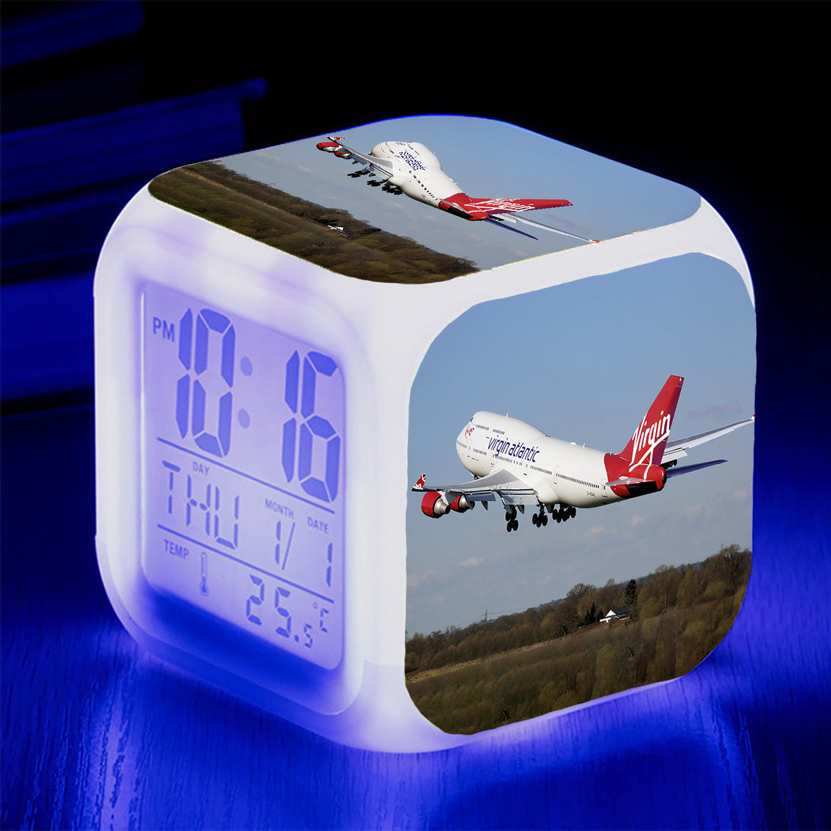 Virgin Atlantic Boeing 747 Designed "7 Colour" Digital Alarm Clock ...
