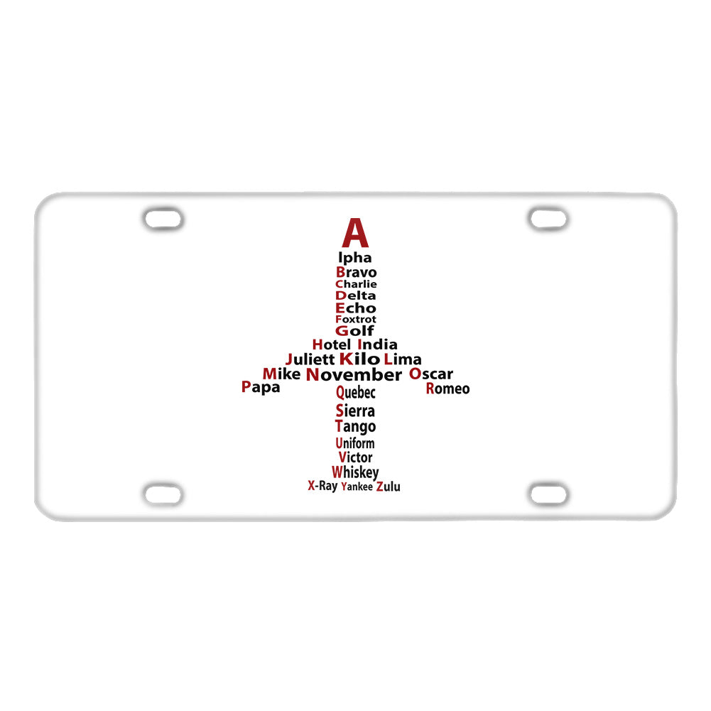 Airplane Shape Aviation Alphabet Designed Metal (License) Plates ...