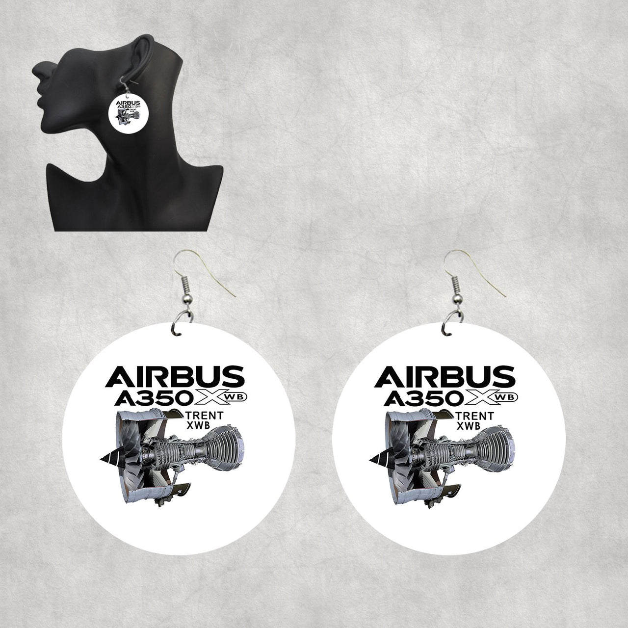 Airbus A350 & Trent Wxb Engine Designed Wooden Drop Earrings – Aviation ...