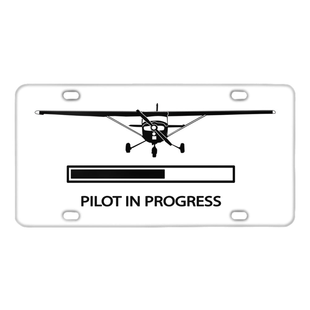 Pilot In Progress (Cessna) Designed Metal (License) Plates – Aviation Shop