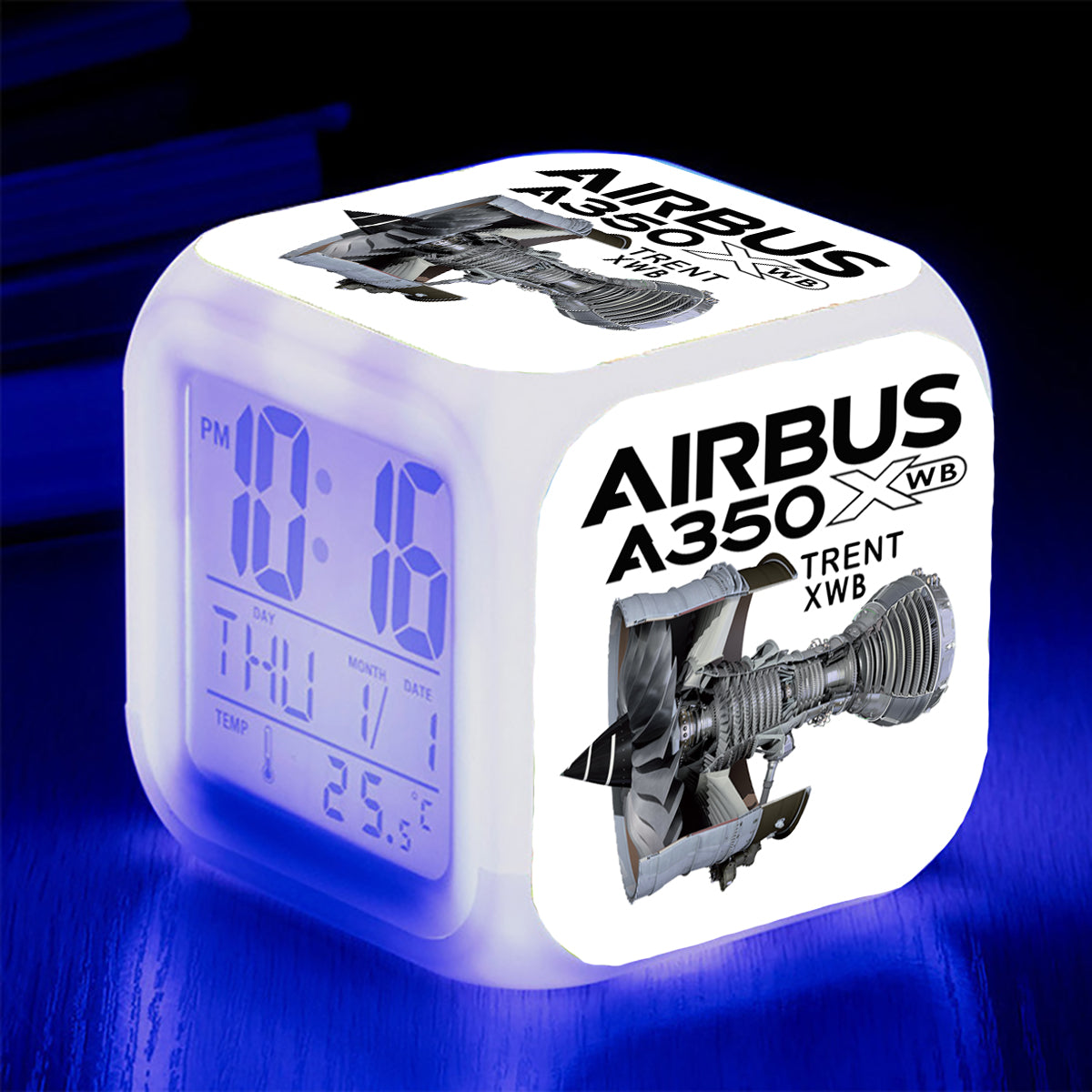 Airbus A350 & Trent Wxb Engine Designed "7 Colour" Digital Alarm Clock ...
