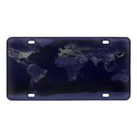 World Map From Space Designed Metal (License) Plates – Aviation Shop